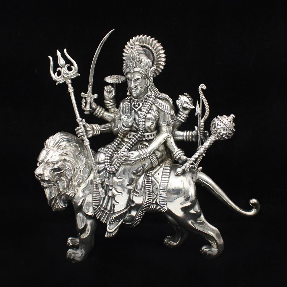 Silver Durga Mataji Murti – 925 silver